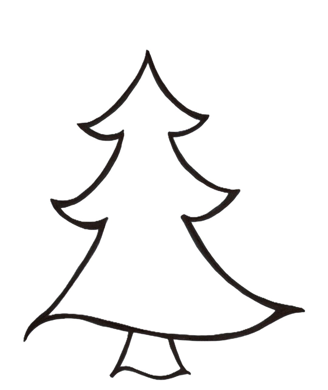 Printable Christmas Tree Coloring Page Hand-drawn JPG PNG SVG - Etsy