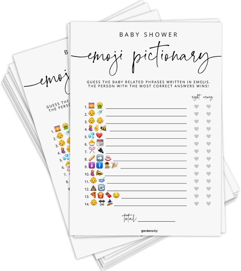 Baby Shower Emoji Pictionary Game, Baby Games Fun, Printable - Etsy