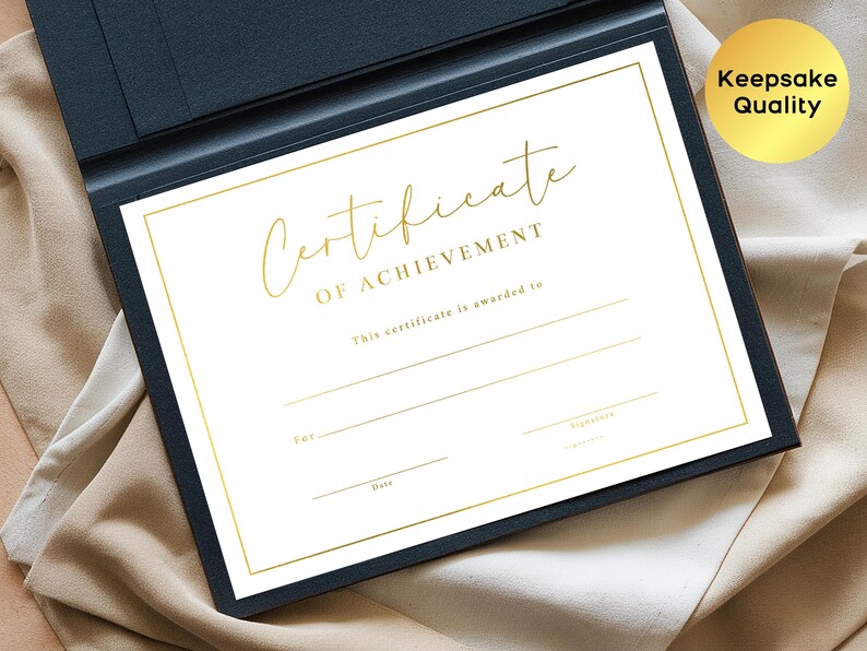 Editable Certificate of Achievement Template, Printable Award (PDF) - Etsy