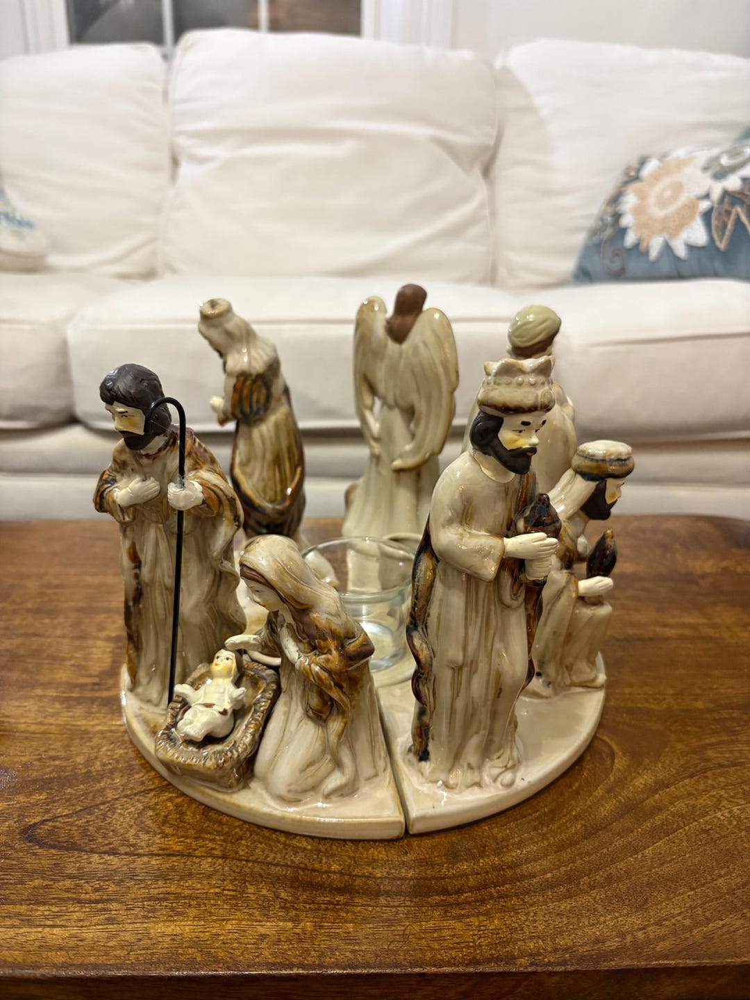 Porcelain Circular Nativity Scene Advent Candle - Etsy Canada