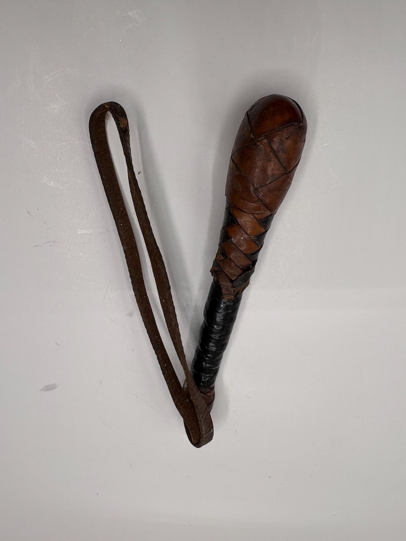Antique Leather Billy Club Police Baton Nightstick With Lead Filling ...