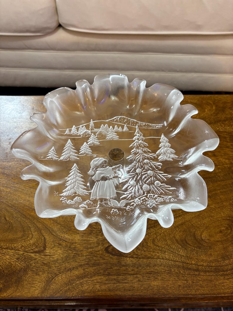 Mikasa 9.5" Pedestal Holiday Plate Christmas Story Crystal Bon Bon Dish ...
