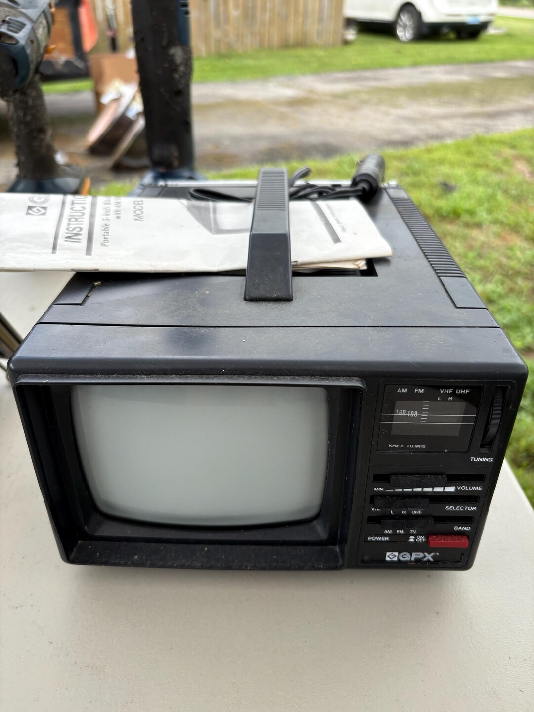 Vintage GPX Model TVP5B Portable 5-inch Black and White Television ...
