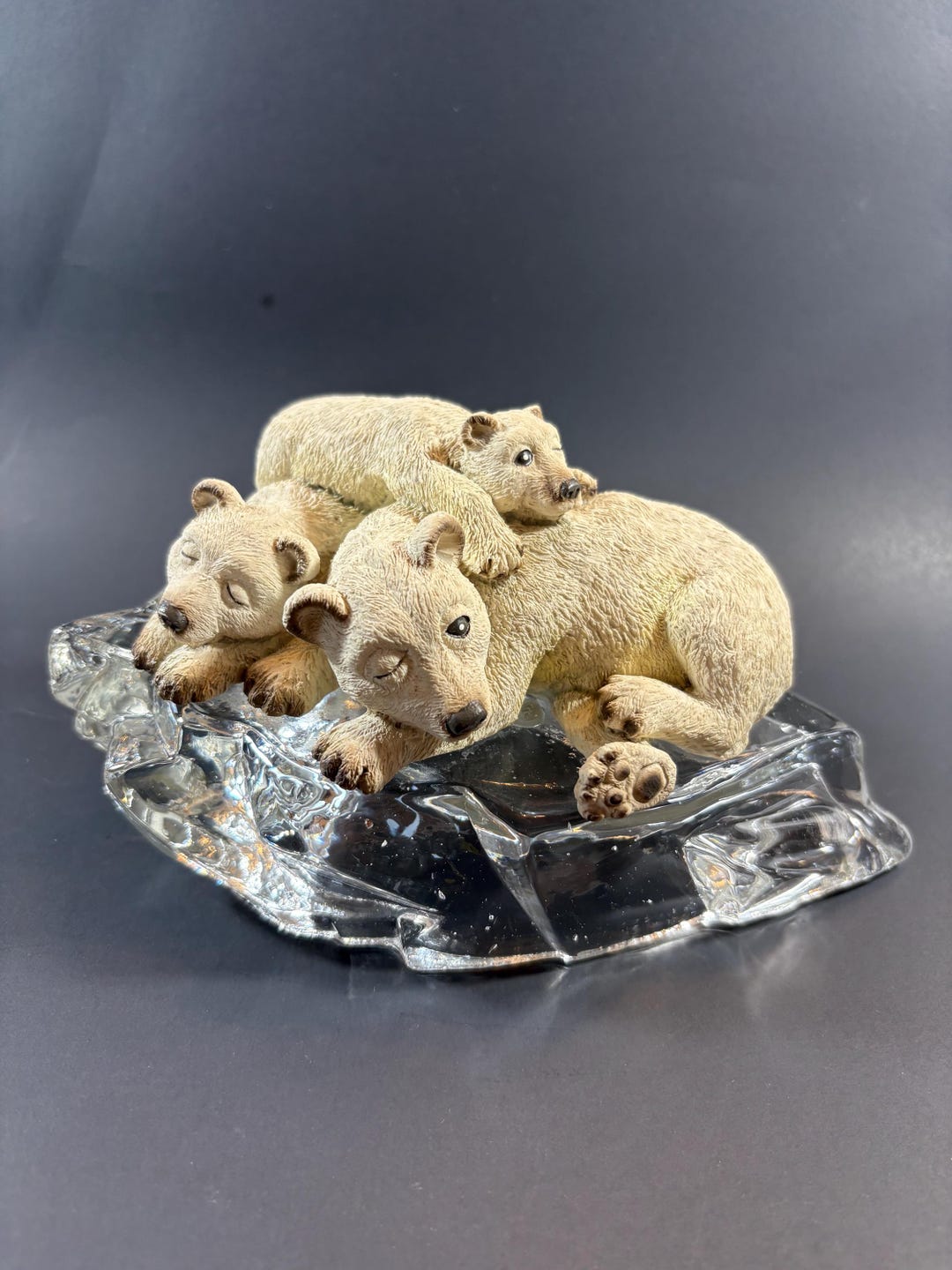 Franklin Mint Polar Bear Figurine, Ice Sculpture Display - Etsy