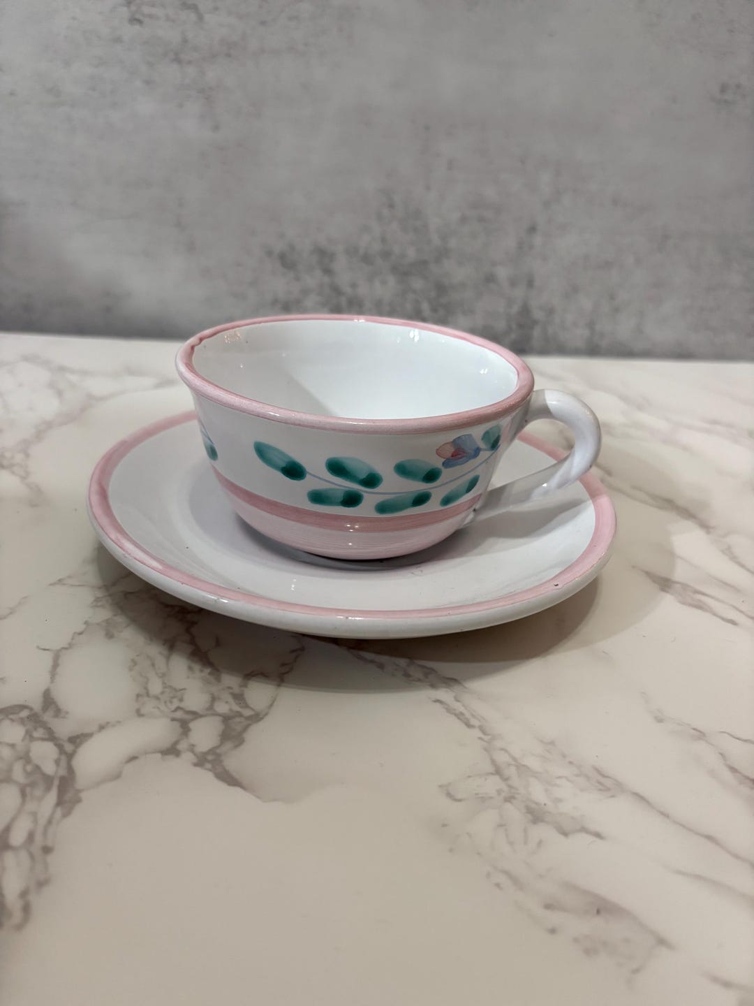 Caleca Pottery Hand-painted Cup and Saucer Set, Crafted in Italy - Etsy