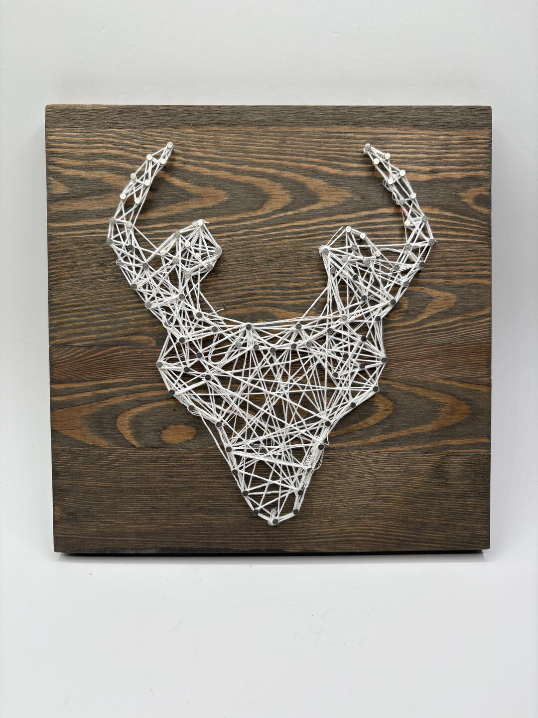 Hand Strung Buck Wall Art on Wood Base 10”x10” - Etsy