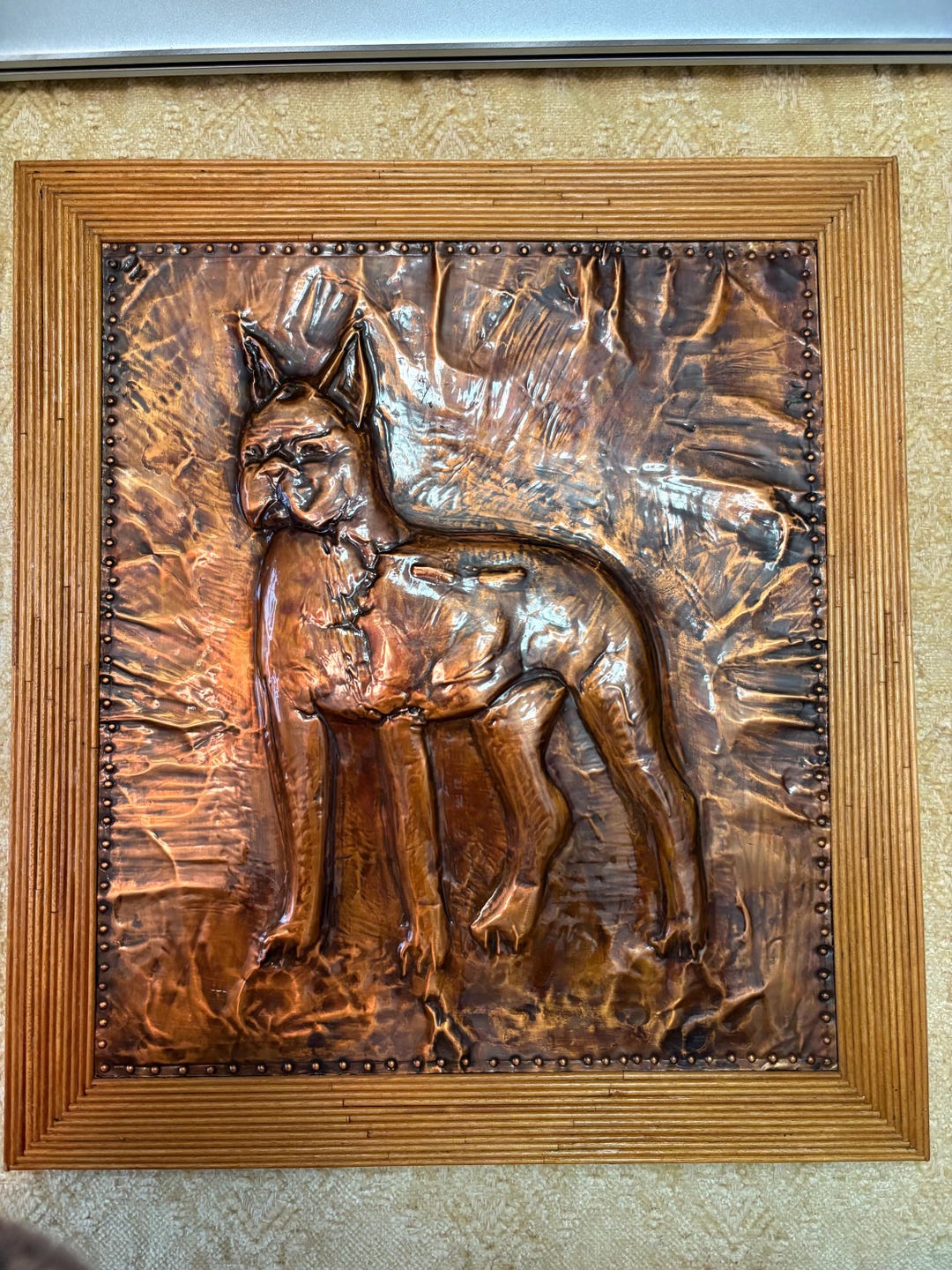 Vintage Boxer Dog Copper Bas-relief Plaque - Framed Wood Art - Etsy