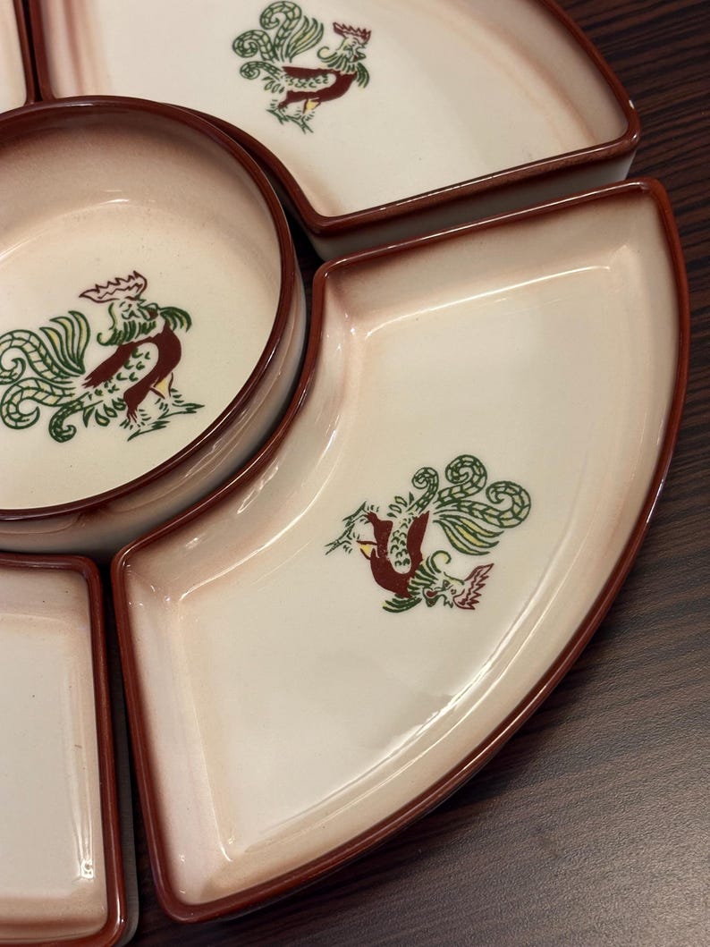 Vintage Brock of California Chanticleer Lazy Susan Set Mid Century ...