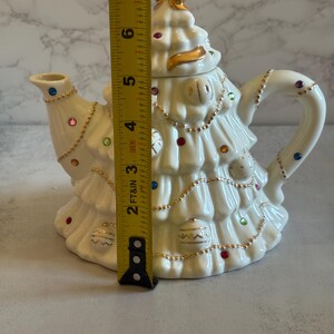 Jeweled Christmas Tree Teapot LENOX – Vintage 2003 Holiday Teapot ...