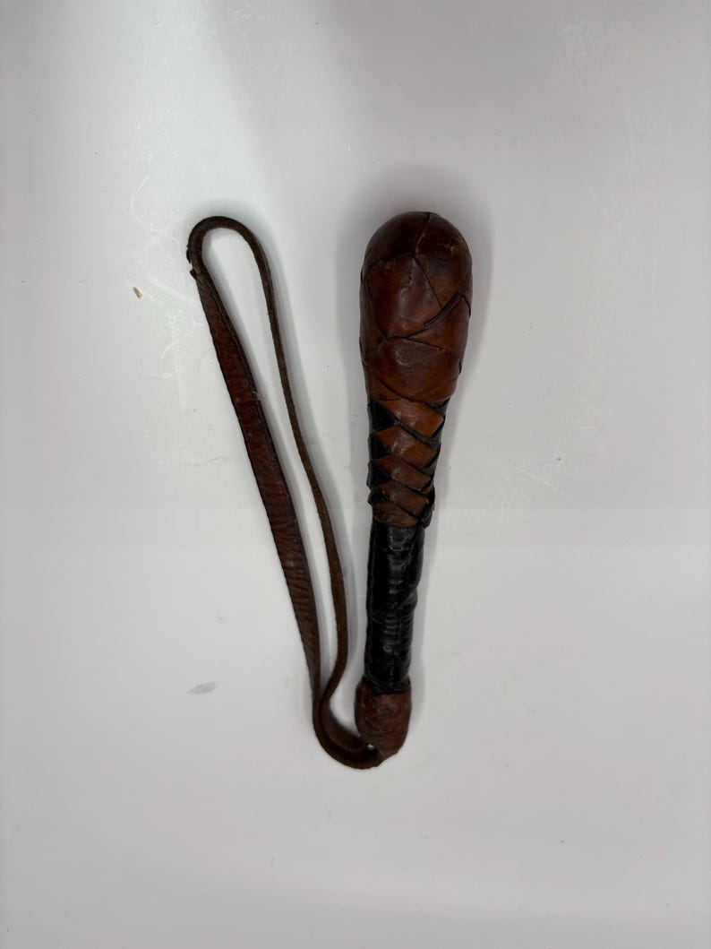 Antique Leather Billy Club Police Baton Nightstick With Lead Filling ...