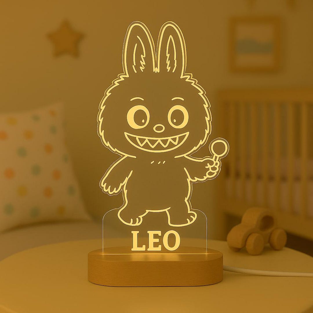 Personalized Cute Monster Night Light for Kids – Custom Name LED Lamp ...