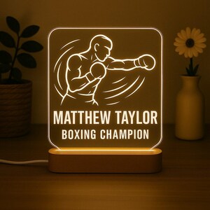 Wrestling Champion LED Night Light – Personalized Gift for Wrestlers ...