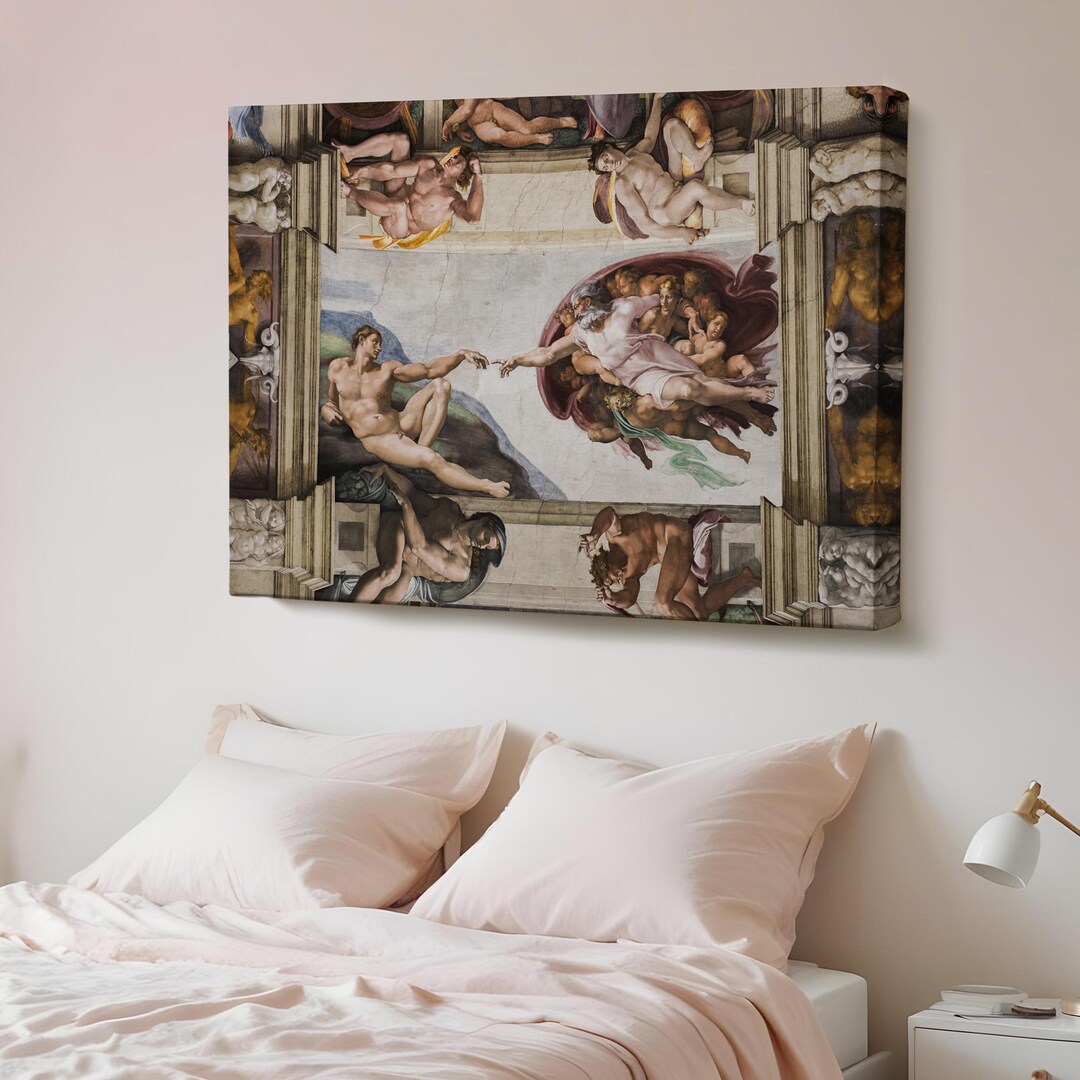 Creation of Adam With Outstretched Hands Canvas Painting, Adam's Hand ...