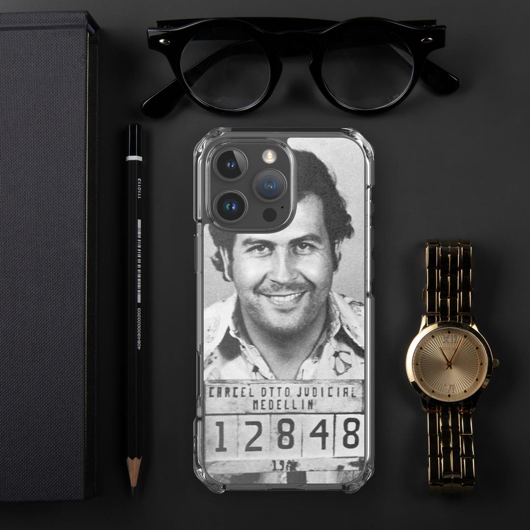 Pablo Escobar Mugshot iPhone Case | Clear Phone Cover for iPhone 15, 14 ...