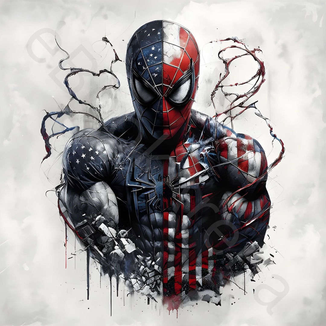 USA Flag Spider-man PNG | Patriotic Superhero Clipart | American Flag ...
