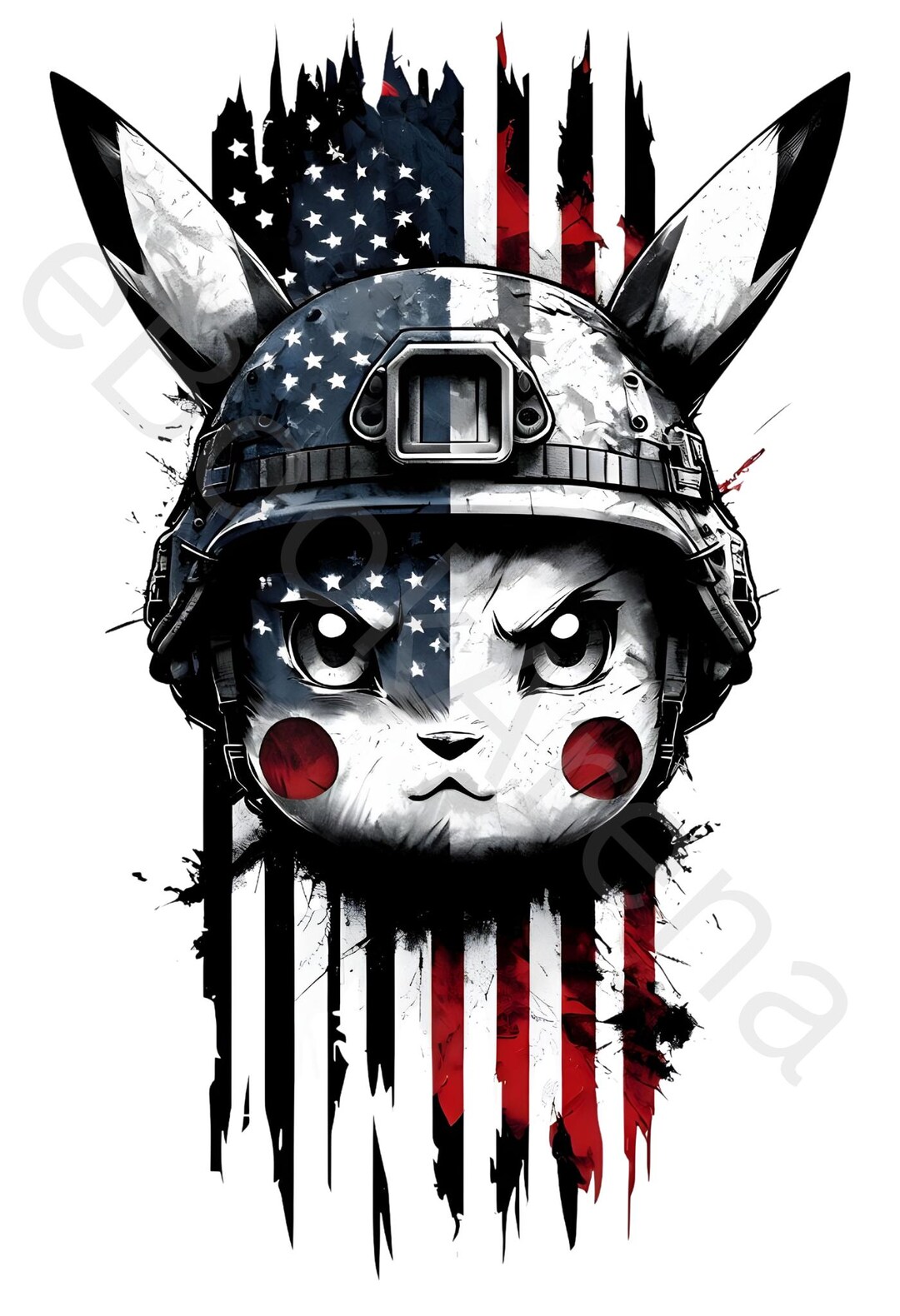 Patriotic USA Military Pikachu PNG Cute Army-themed Digital Download - Etsy