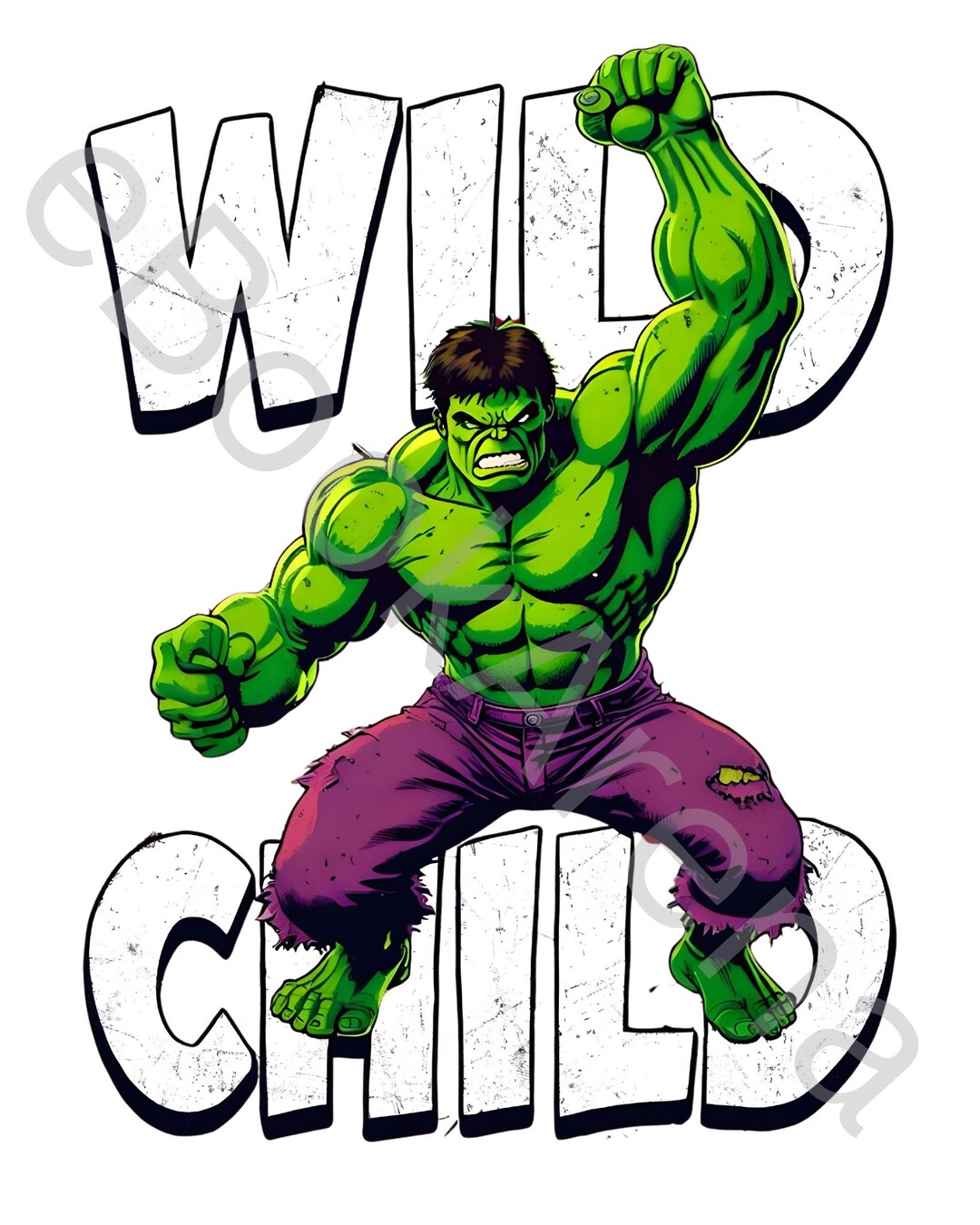 Wild Child Hulk PNG | Powerful Green Monster Graphic for T-shirts ...