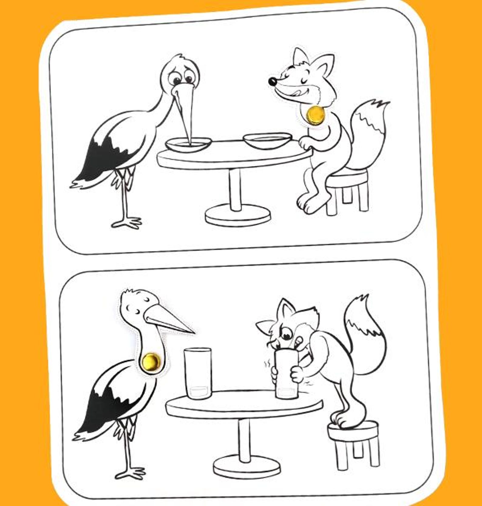 The Fox and the Stork - Aesop's Fable Activity - Etsy