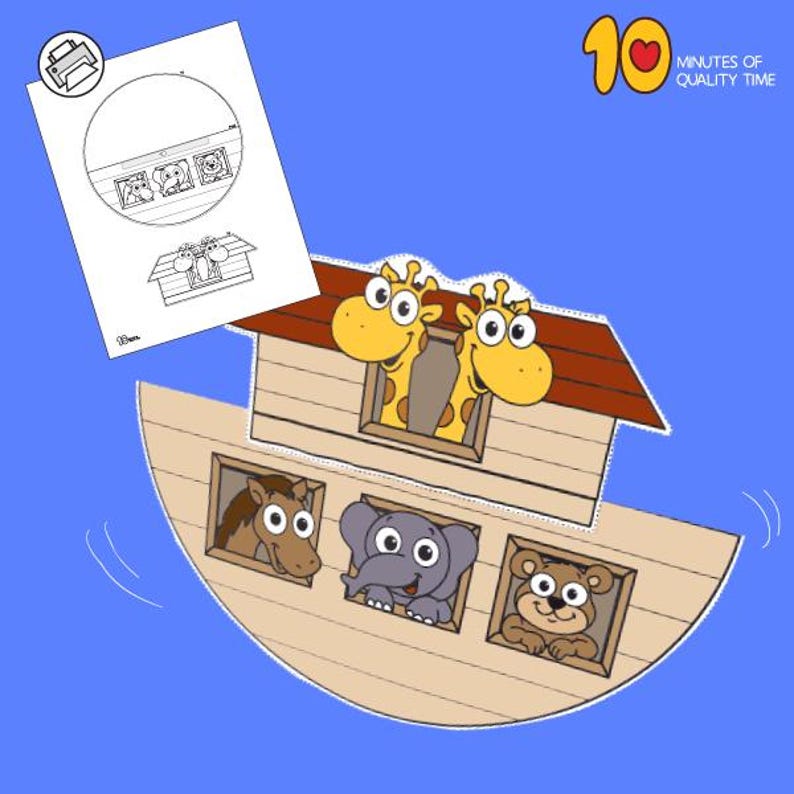 4 Noah's Ark Bible Crafts + 3 Coloring Pages | Sunday School Activity ...