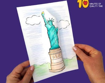 Statue of Liberty 3D Craft for Kids- Printable Template- USA Kids ...
