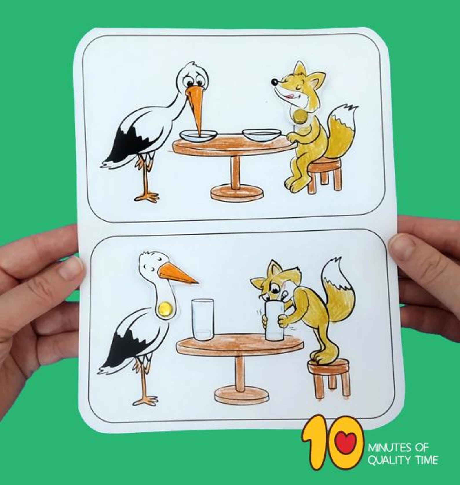 The Fox and the Stork - Aesop's Fable Activity - Etsy