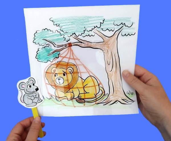 The Lion and the Mouse - Aesop's Fable Activity - Etsy