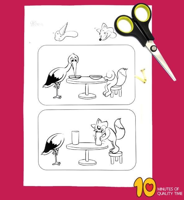 The Fox and the Stork - Aesop's Fable Activity - Etsy