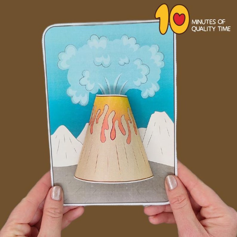 3D Volcano Craft - Etsy