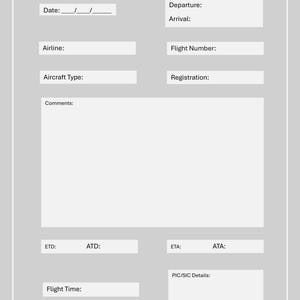 Flight Log Template - for Frequent Flyers and Enthusiasts - Etsy