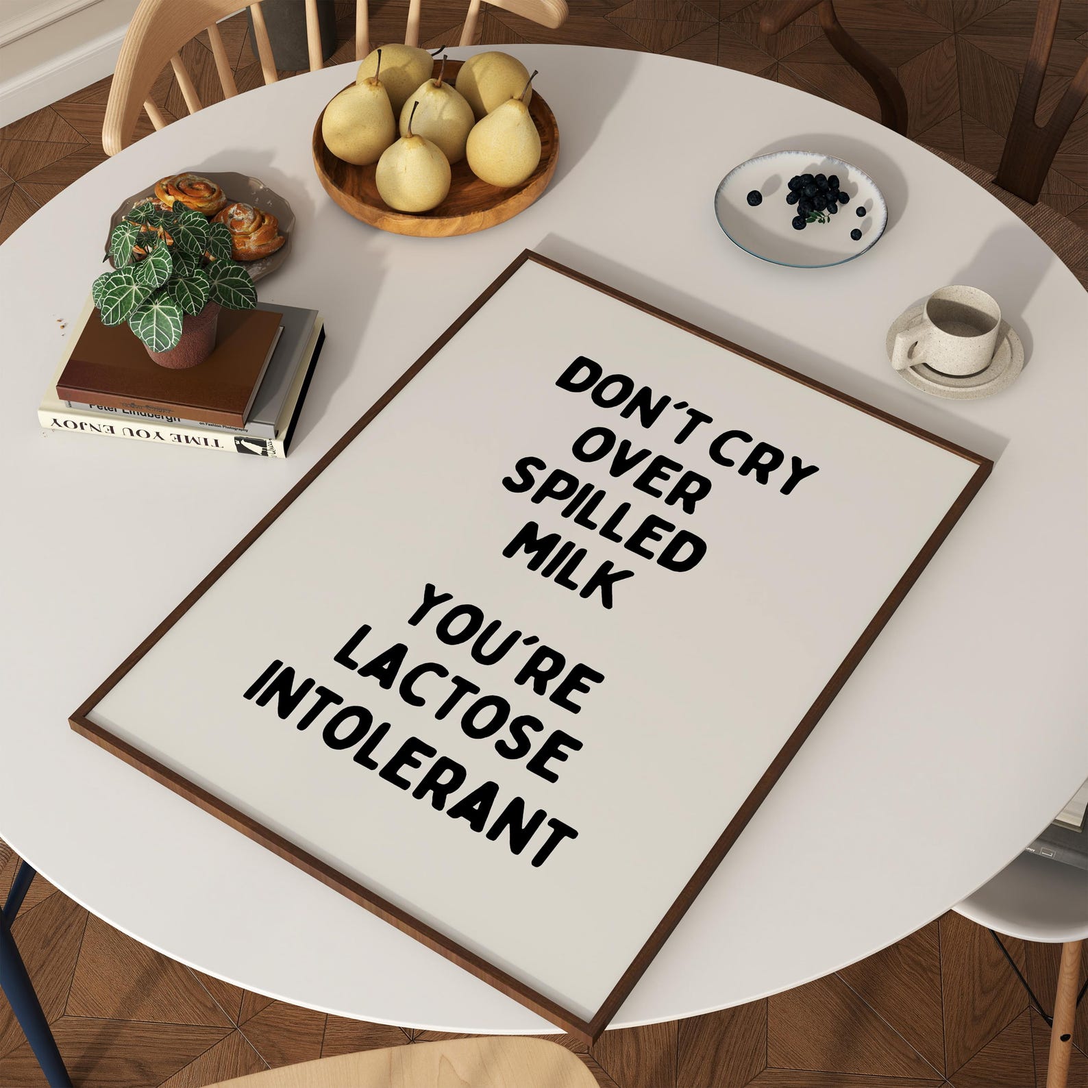 Don't Cry Over Spilt Milk Print, Lactose Intolerant Funny Quote Print ...