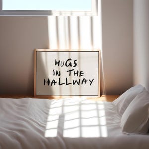 Hugs in the Hallway Print, Hallway Wall Art, Feel Good Prints, Quirky ...