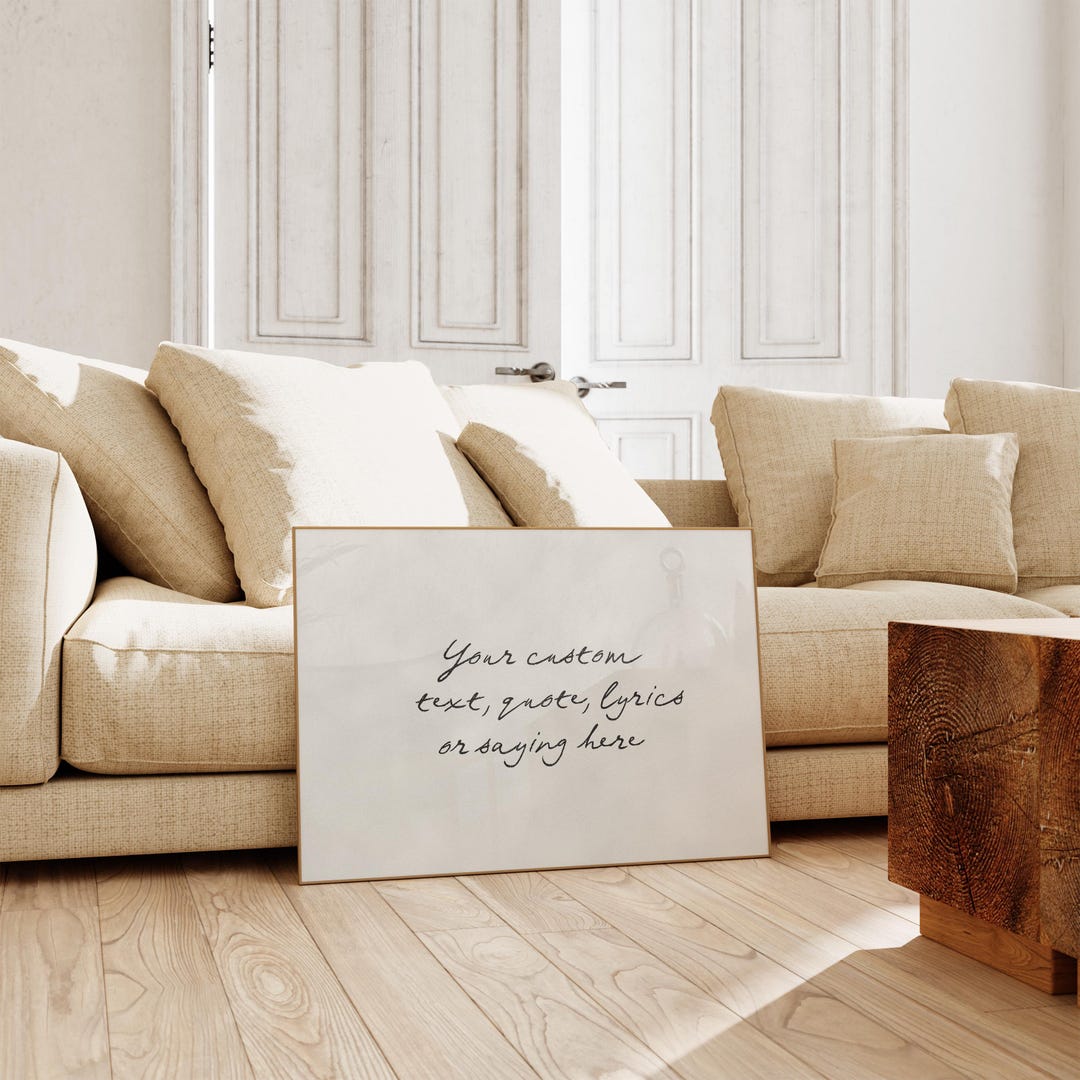 Custom Text Poster • Personalized Quote Wall Art • Handwritten Script ...