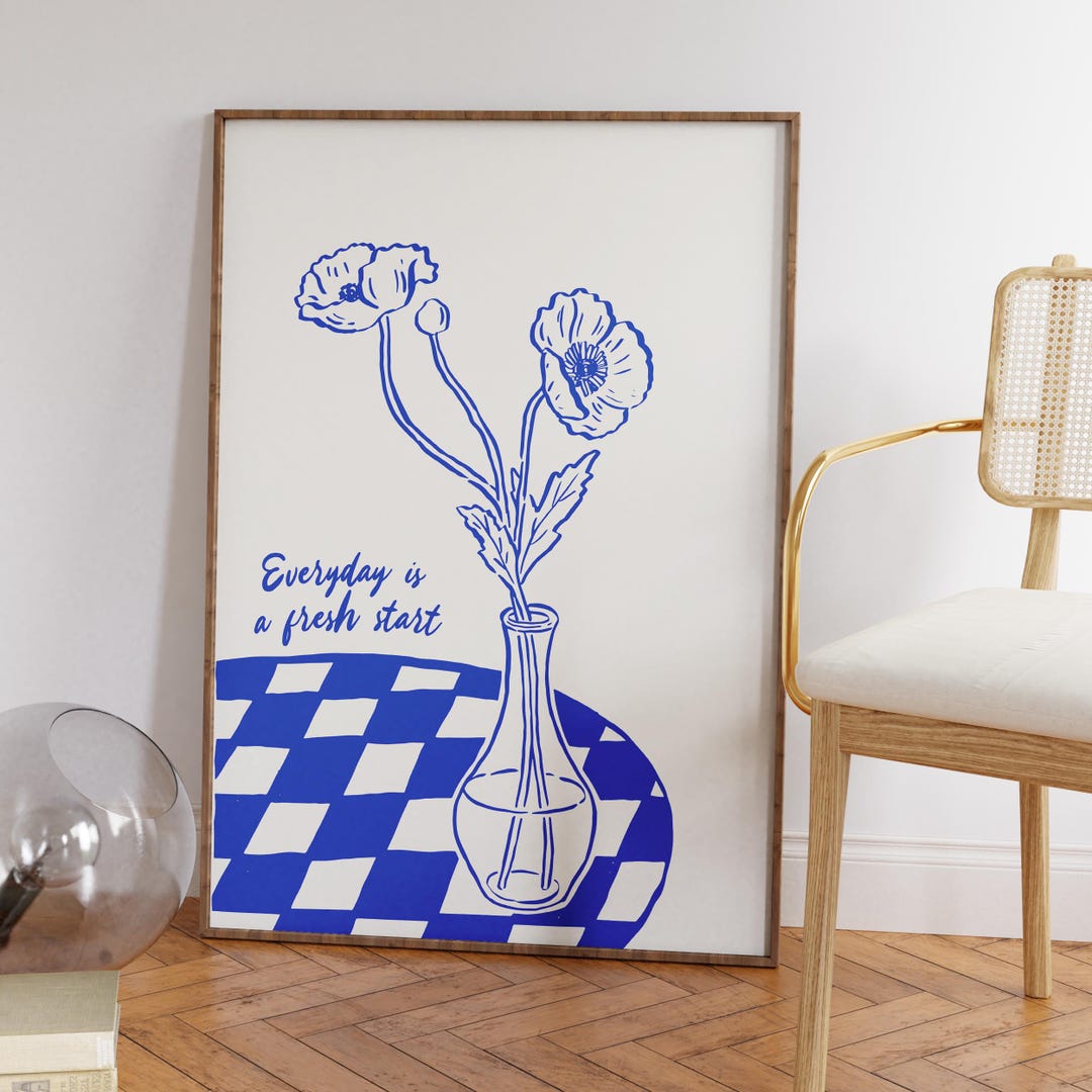 Everyday is a Fresh Start, Poppy Flower Art Print, Wildflower ...
