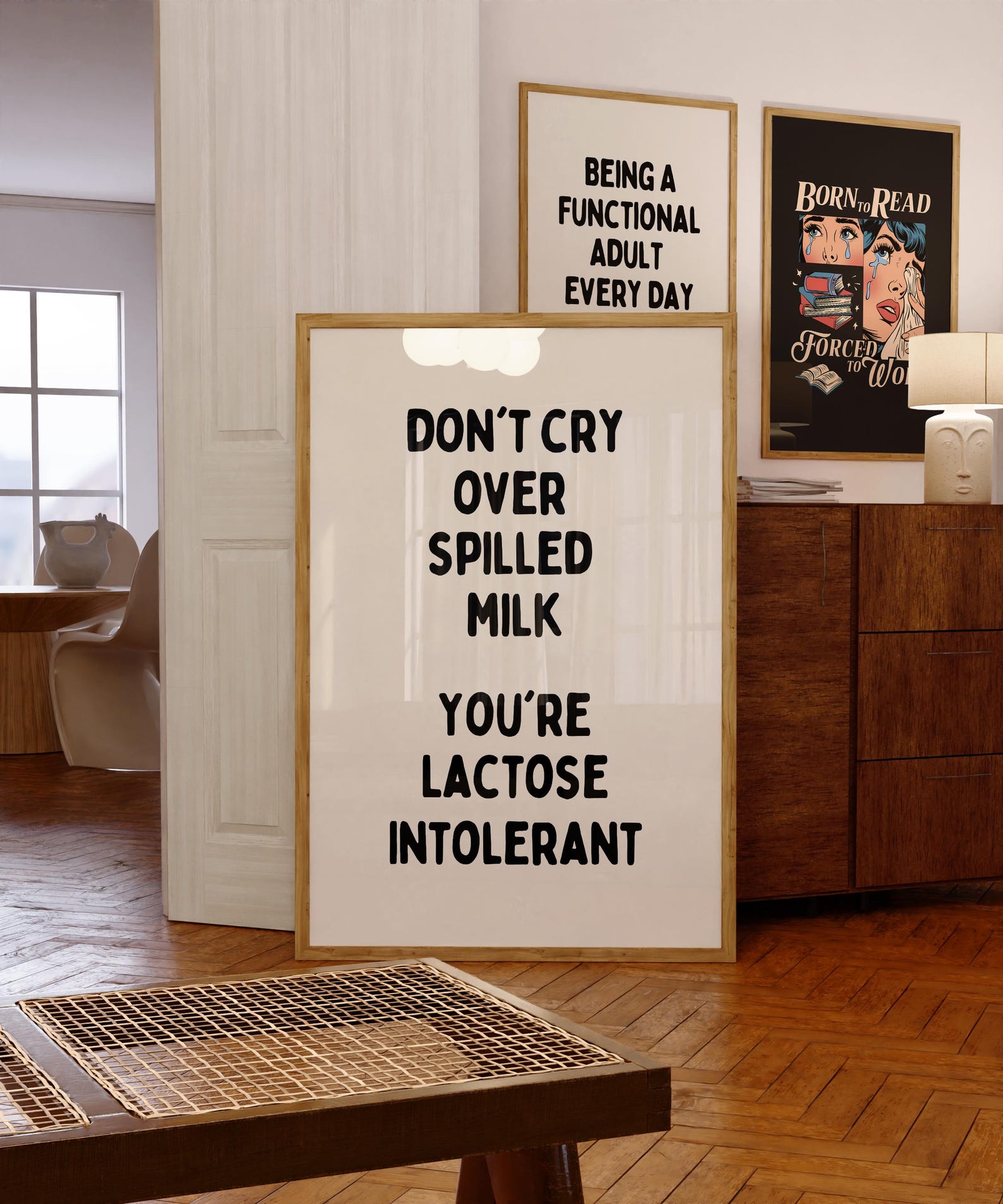 Don't Cry Over Spilt Milk Print, Lactose Intolerant Funny Quote Print ...