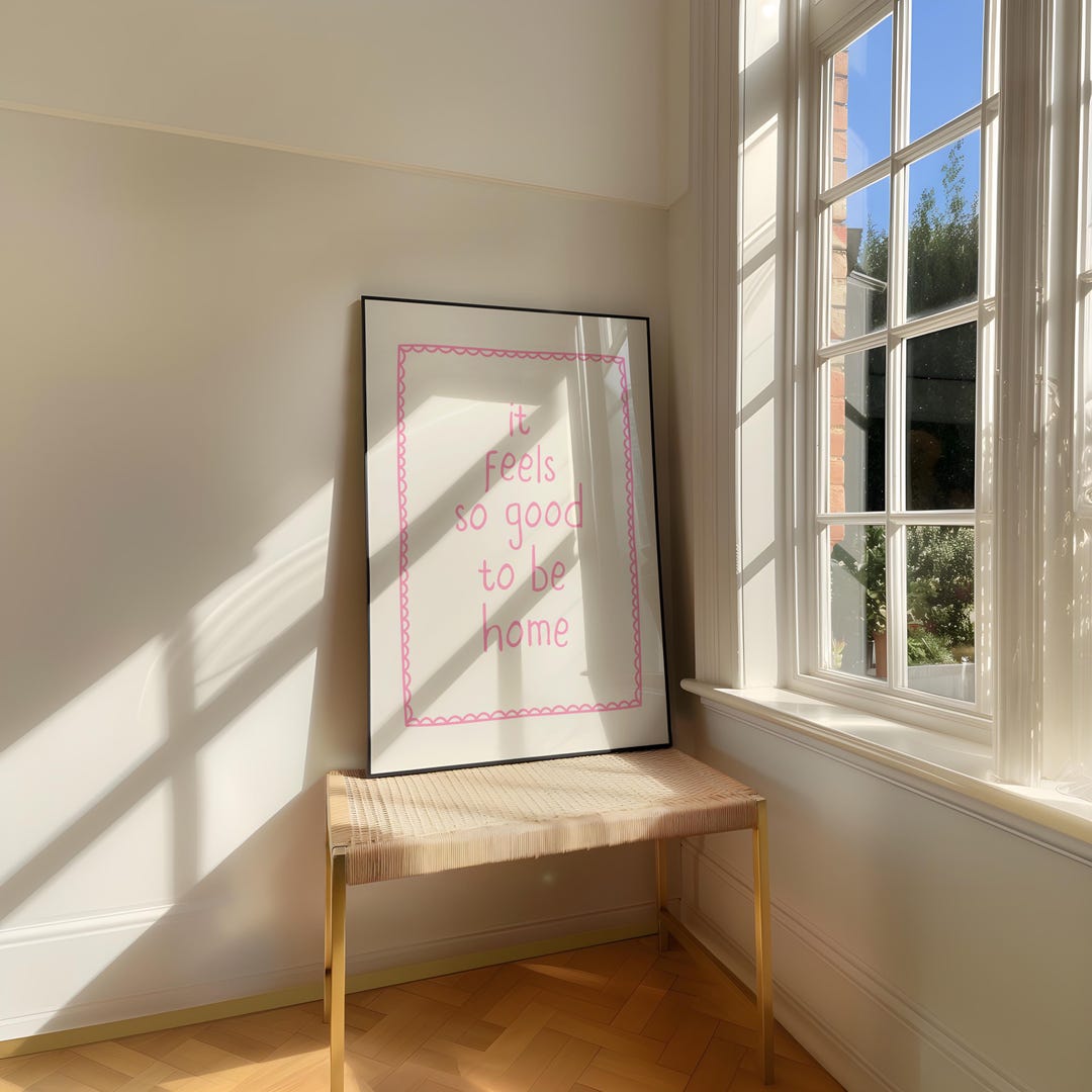 It Feels so Good to Be Home Print, Cute Above Bed Wall Art, Home Quotes ...