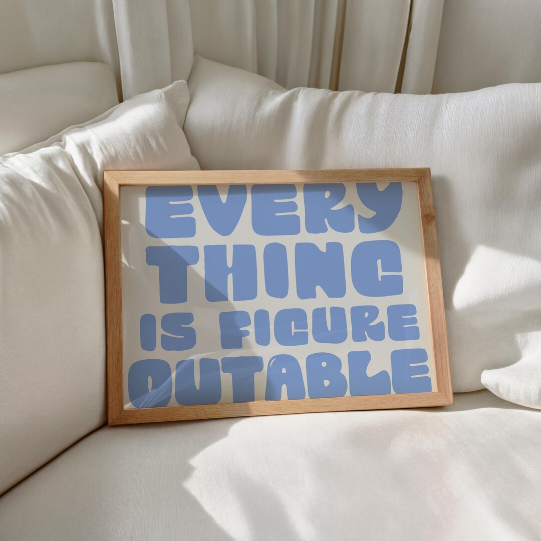 Everything is Figureoutable Print, Daily Affirmation, Trendy Horizontal ...