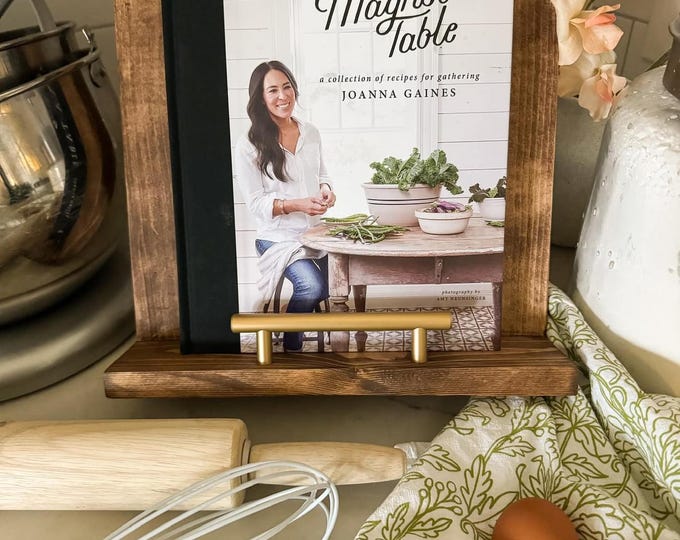 Gray With Black Undertones Metal Cookbook Holder - Recipe Display ...