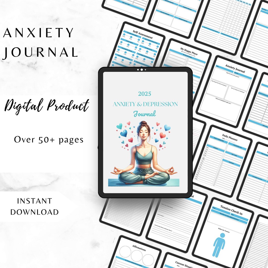 Anxiety and Depression Mental Health Self-care Planner for Digital ...