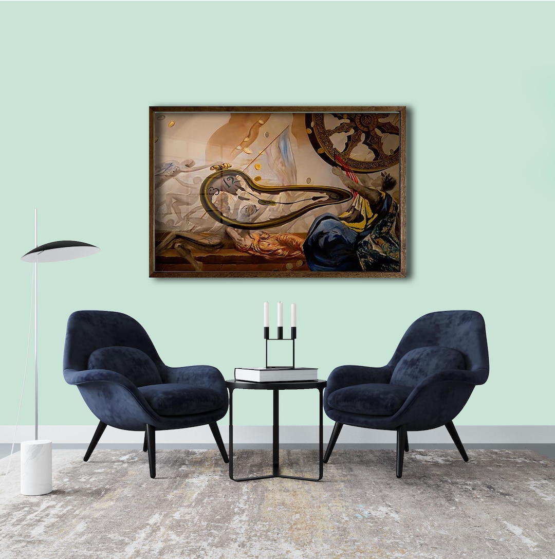 Salvador Dali Inspired Melting Clock Poster – Surreal Wall Art Print ...