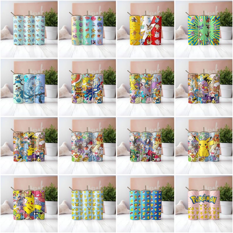 50+ Pokémon Tumbler Wrap Bundle | Pokemon Tumbler Design | Pikachu 20oz ...