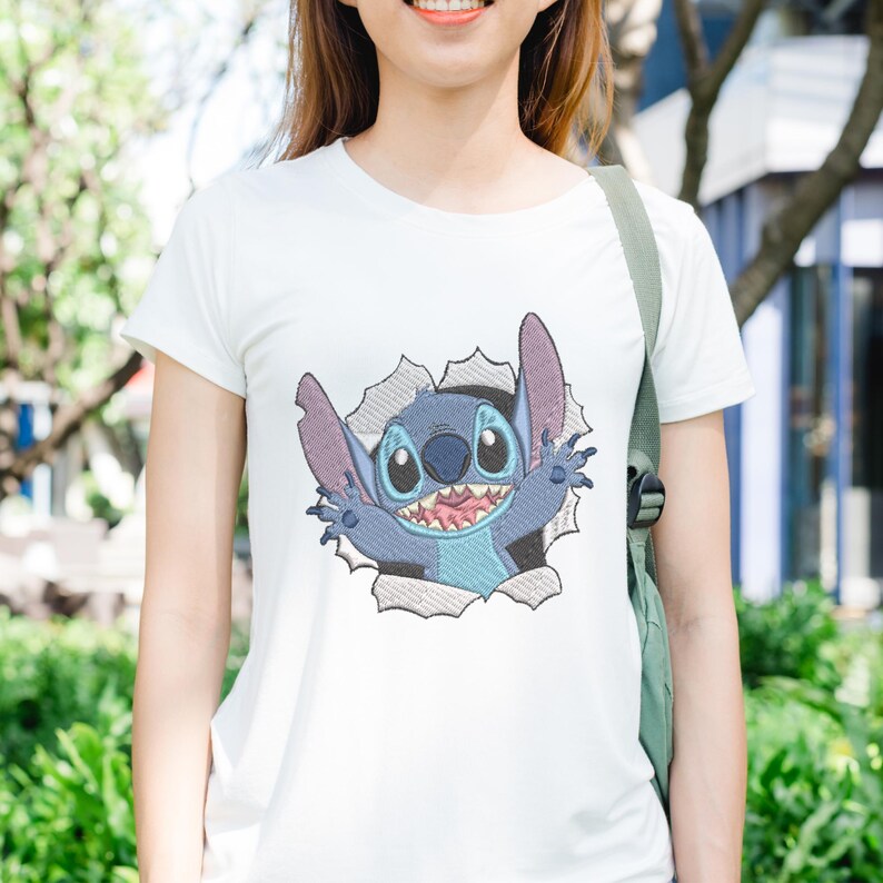 Stitch Peeking Embroidery Design – Cute Baby Stitch Digital File for ...