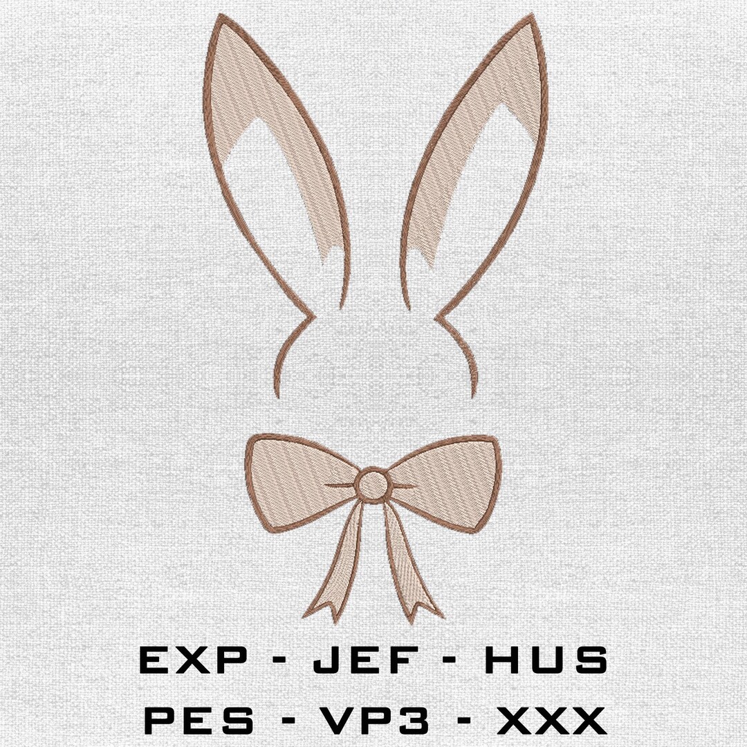 Bunny Ears Embroidery Design, Easter Bunny Ears Machine Embroidery File ...