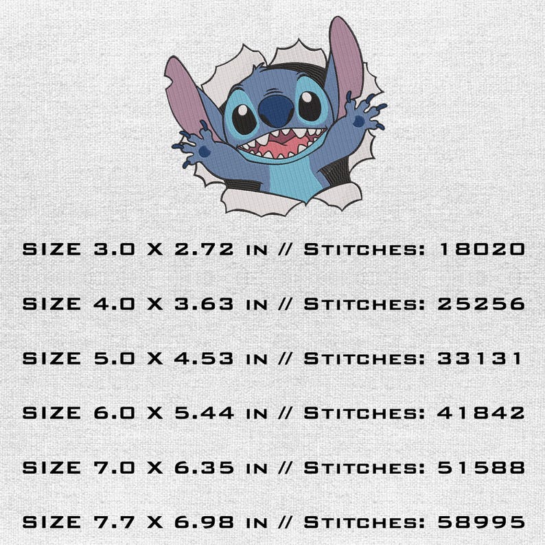 Stitch Peeking Embroidery Design – Cute Baby Stitch Digital File for ...