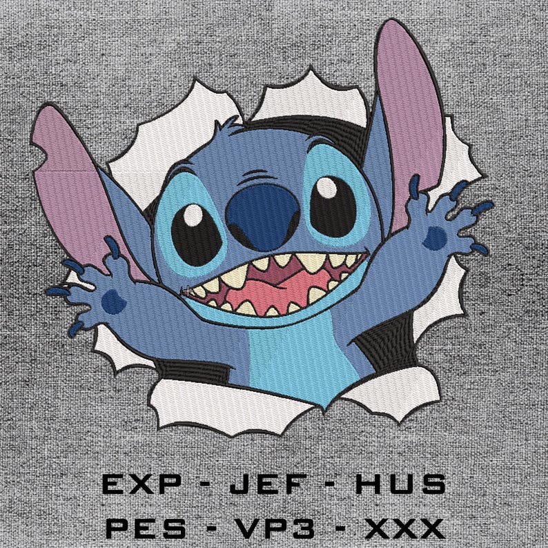 Stitch Peeking Embroidery Design Cute Baby Stitch Digital File for ...