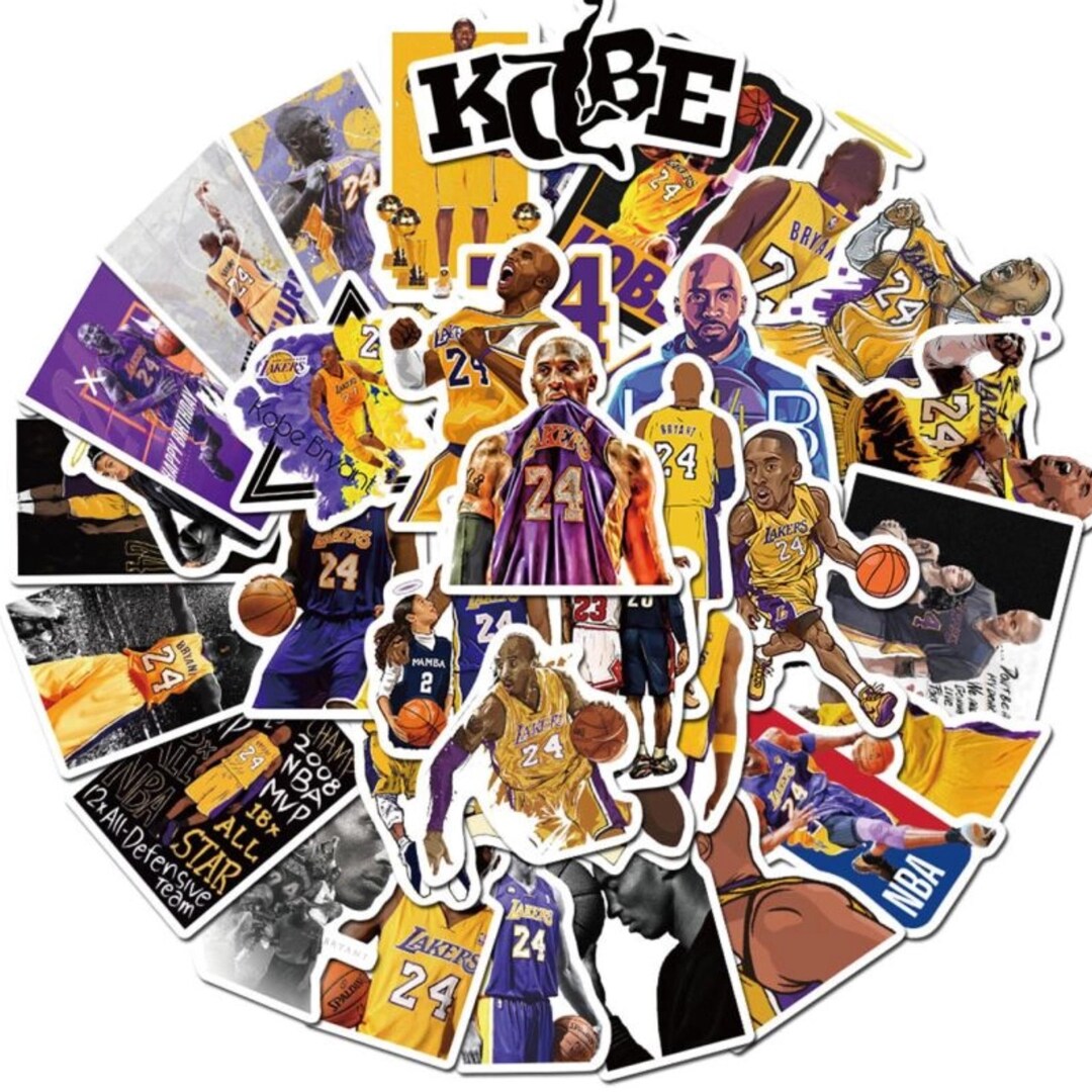 Kobe Bryant 50 Stickers Set Mamba Basketball Lakers Set Stickers for ...