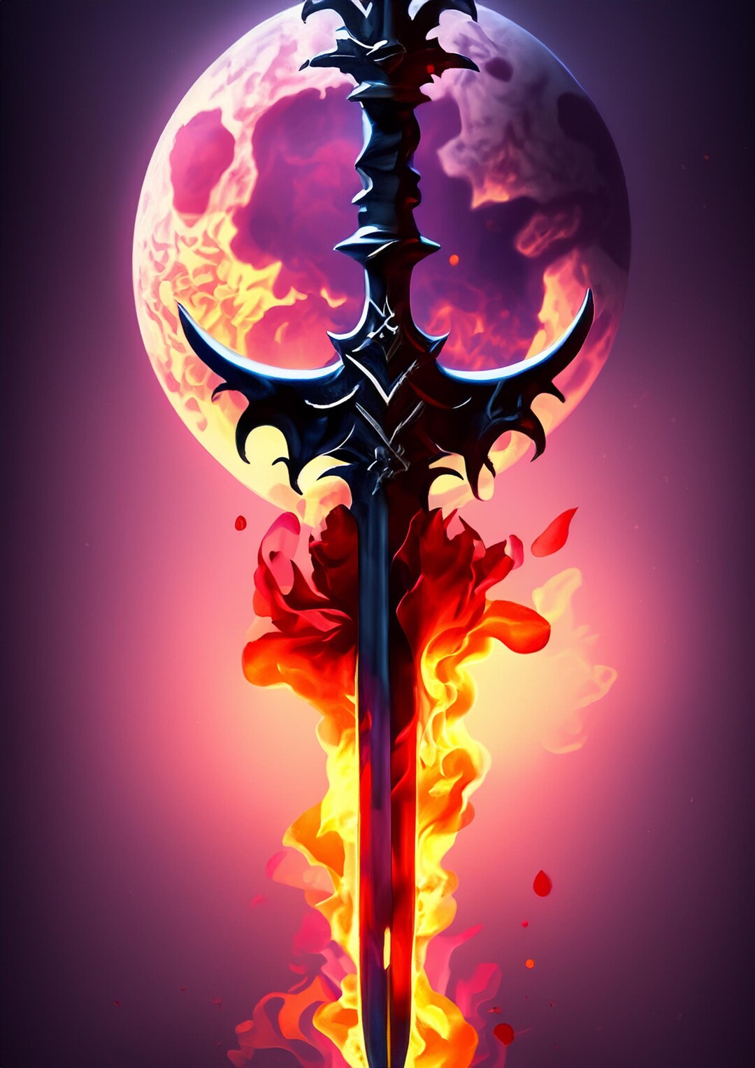 Blood Moon Sword - Etsy