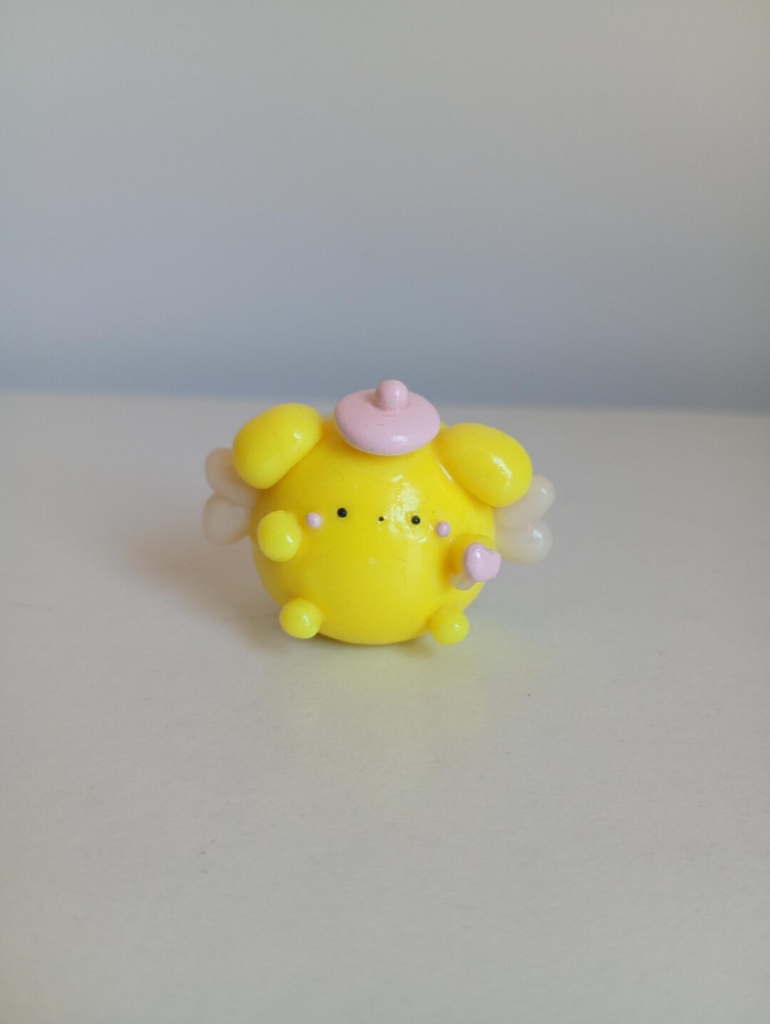 Pompompurin Angel Figure - Handmade Polymer Clay Miniature - Desk Buddy ...