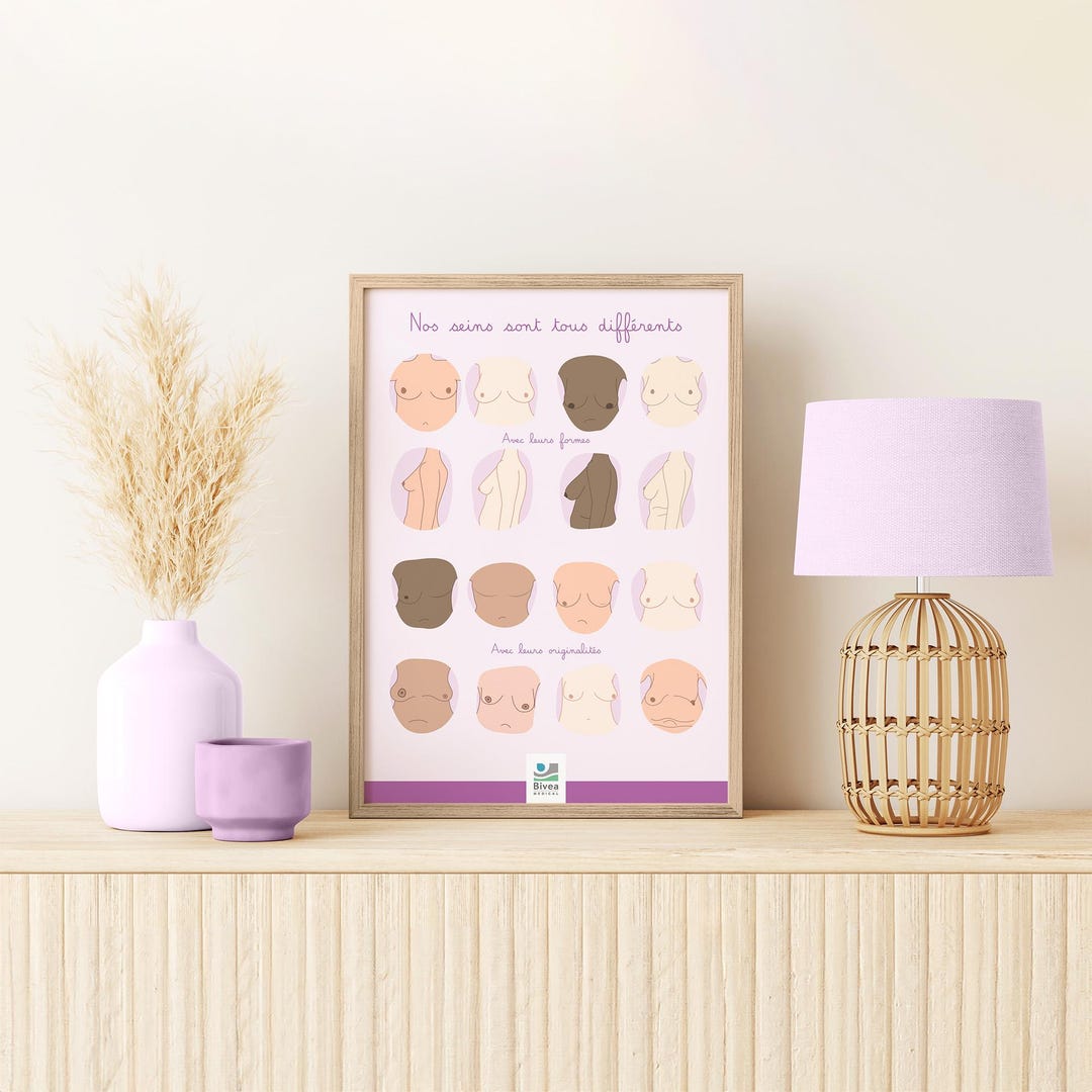 Anatomical Poster | Illustrations of Different Breast Shapes ...