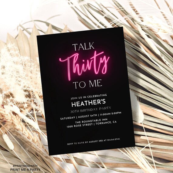 Talk Thirty To Me Invitation Dirty Thirty Birthday Invitation 30th ...