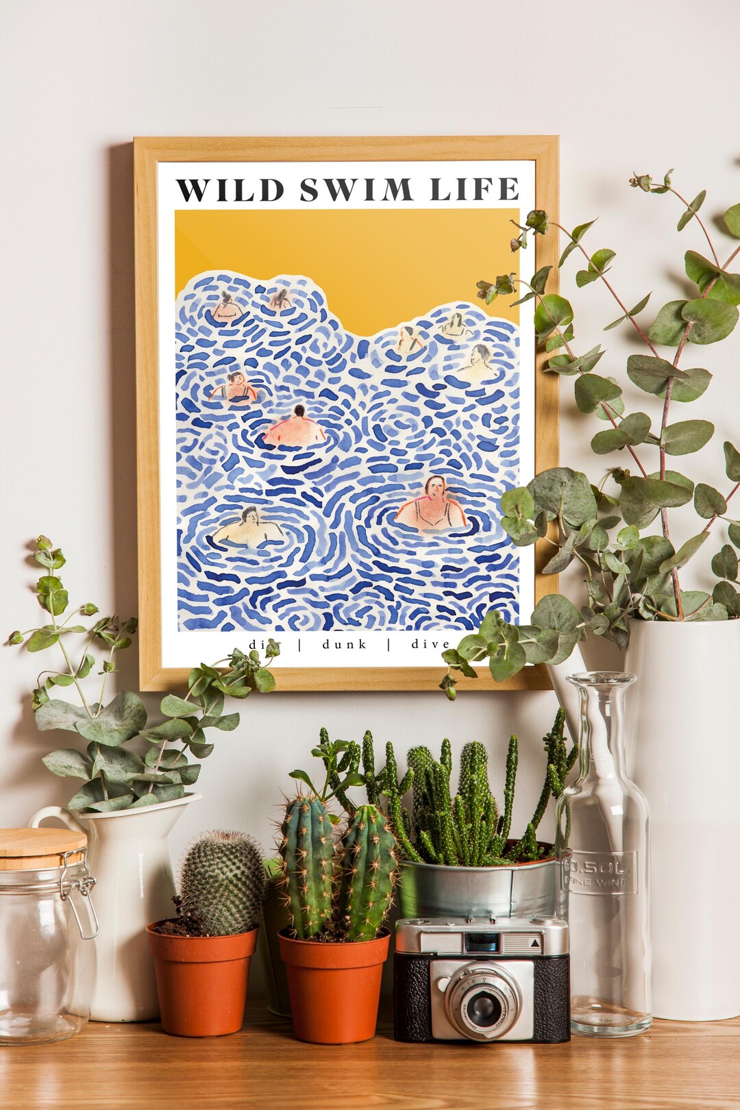 Wild Swim Life - A4 & A3 Art Print | Watercolour Illustration | Wild ...